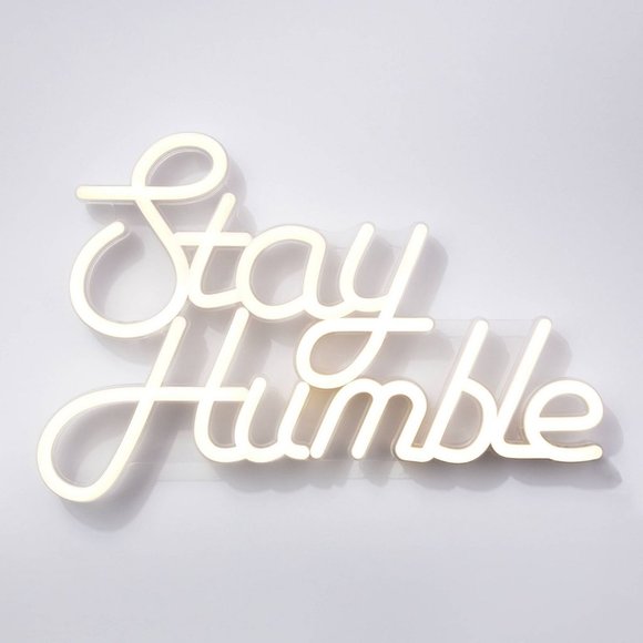Room Essentials | Wall Decor | Stay Humble Led Neon Wall Sign White ...